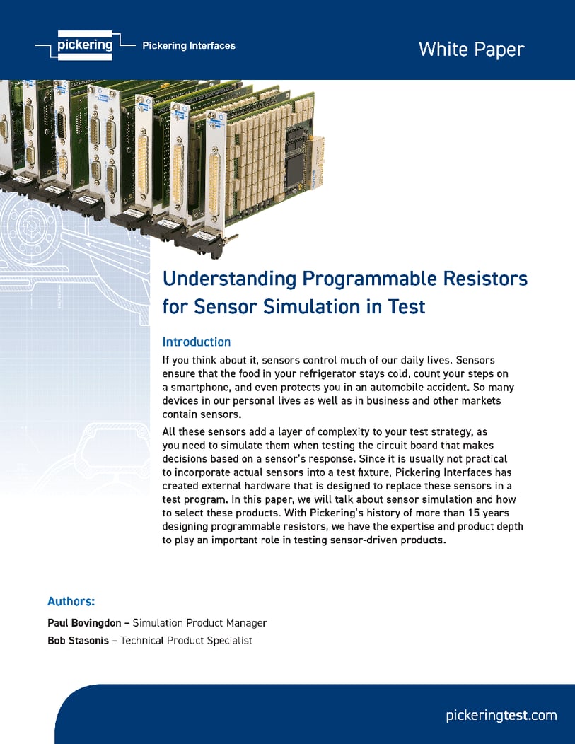 Understanding Programmable Resistors for Sensor Simulation in Test